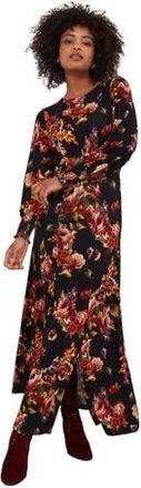Joe Browns Floral Tie Back Split Hem Jersey Maxi Dress Robe d&eacute;contract&eacute;e, Orange, 46 Femme