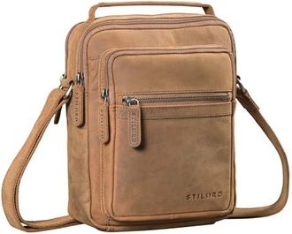 STILORD Lazzaro Sac Bandouli&egrave;re Homme Cuir Petit Crossbody Sac &agrave; &Eacute;paule pour Tablette 10,9 Messenger Bag &Eacute;l&eacute;gant Sacoche &agrave; Main pour Hommes Couleur:tan - marr