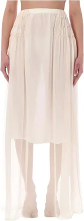 Dries Van Noten Femme, Jupes, Beige, Taille: 38 FR Longue Jupe Transparente