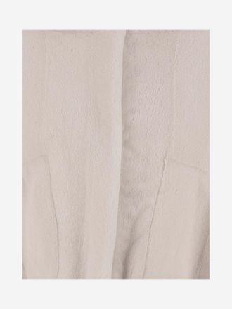 BLANCHA Womens Jacket Mink Fur Light Beige Oversized