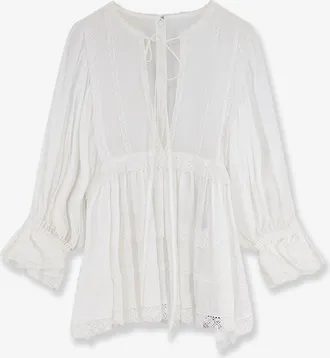 Dolce & Gabbana Cotton shirt with laces profiles - DOLCE & GABBANA - gender_Woman