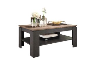 Trendteam Universal - Couchtisch - Matera/Tabak Eiche - Sofatisch mit zus&auml;tzlicher Ablage - (BxHxT) 110 x 47 x 65 cm - Wohnzimmertisch in rustikaler Optik - kra