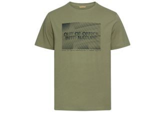 Camel Active Rundhalsshirt Camel Active T-Shirt &Uuml;bergr&ouml;&szlig;e gr&uuml;n Frontprint