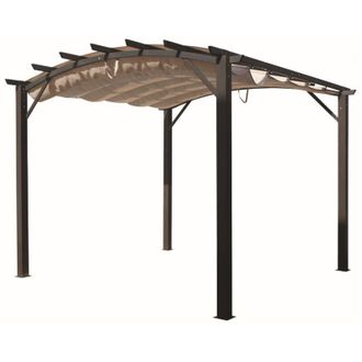 Foresta Foresta - Habrita Pergola arche structure mixte aluminium/acier gris anthracite 11,22 m2 toiture &eacute;cru 140 gr/m2 - PER3433GE