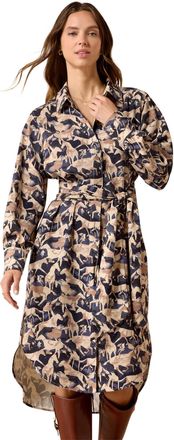 Ariat Womens Culham Dress Long Sleeve in Navy Coincide Print, Size X-Small, by Ariat