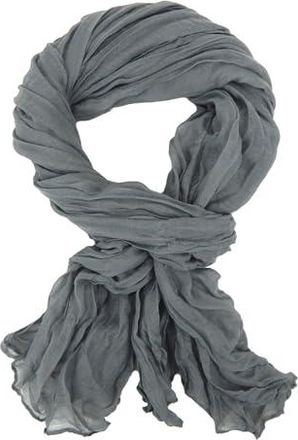 Ella Jonte Écharpe légère pour homme - Couleur unie - Bleu gris ou marron - Pour toutes les saisons, gris, taille unique