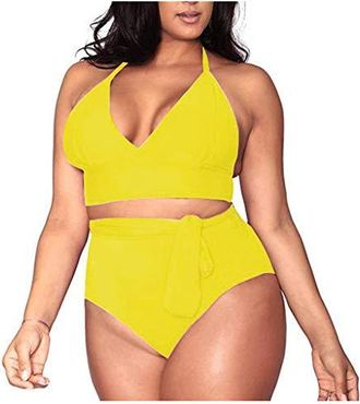 Generic Bikini pour femme - &Eacute;l&eacute;gant et sexy - Deux pi&egrave;ces - Triangle - Col en V - Push Up - Maillot de bain - Maillot de bain - Maillot de bain incurv&eacute; - Haut