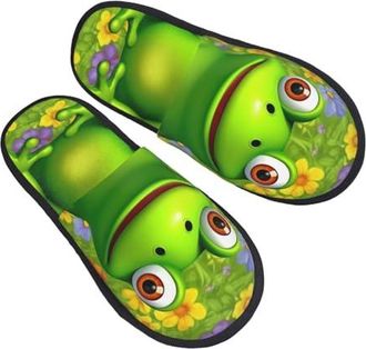 Generic Chaussons Maison Grenouille Doux Slippers Lavables Pantoufles En Coton Pour De Camping Voyage Unisex M