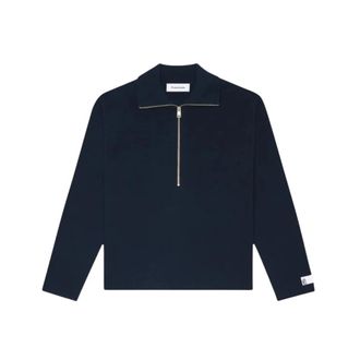 &Eacute;tudes Studio Minimalistischer Half-Zip-Pullover - - Knitwear - Herren - Blau - M
