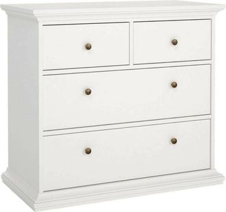 Dmora Kommode Arika, 4 Schubladen, 48,5x96,2x86,9h cm Wei&szlig;