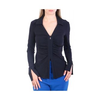Patrizia Pepe Femme, Blouses et Chemises, Noir, Taille: 36 FR Maglia zip