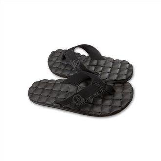 Volcom Homme Recliner Flip Flop Comfort Foam Sandal Tongues, Black Destructo, 44.5 EU