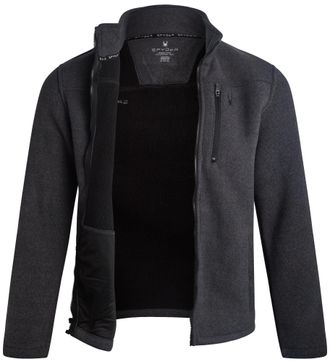 Spyder Herren-Fleecejacke, weiches Polarfleece, Sherpa-Futter, LSF 30+, mittelschwer, mit Rei&szlig;verschluss, warme Oberbekleidung f&uuml;r Herren, Schwarz, XXL