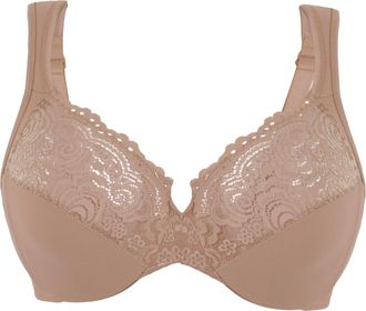 Glamorise Tief geschnittener WonderWire-BH mit Spitze