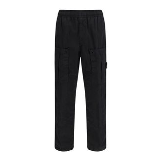 Stone Island Homme, Sport, Noir, Taille: W34 Mercerised Cotton Ripstop Cargo Pantalons