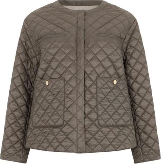Max Mara Femme, Vestes, Gris, Taille: 38 FR Veste Rembourr&eacute;e en Toile D&eacute;perlante