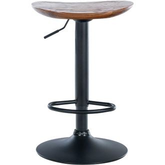 Clp Tabouret en bois massif tr&egrave;s &eacute;l&eacute;gant et m&eacute;tal noir mat assis diff&eacute;rentes couleurs colore : Noix