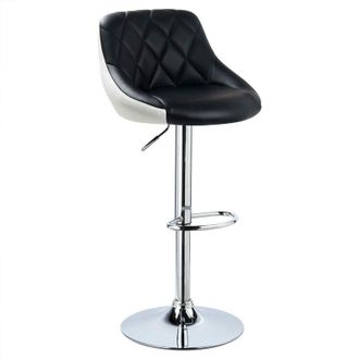 Woltu Woltu - Tabouret de Bar en Cuir synth&eacute;tique, chaise Assise Hauteur r&eacute;glable, Noir