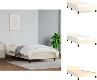 vidaXL Vidaxl - Cadre de lit avec tête de lit sans matelas crème 90x190 cm - Cadre De Lit - Lit Double - Literie - Meuble Chambre - Tête De Lit