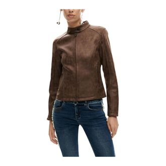 Desigual Femme, Vestes, Brun, Taille: 40 FR Blazer zipp&eacute; &agrave; col rond