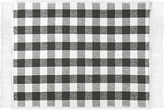 WohnDirect Tapis de Cuisine &agrave; Carreaux 50 x 75 cm Anthracite - Lavable en Machine pour la Cuisine, Le Couloir, Le Salon - 100% Coton avec Franges Ludiques