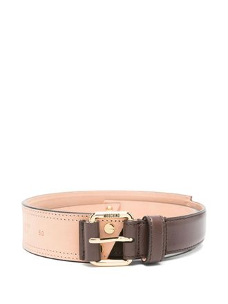 Moschino ceinture en cuir dalligator - Marron