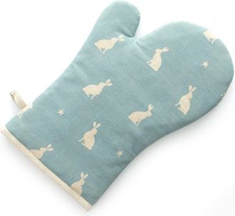 Dexam Rushbrookes 16150174 Ofenhandschuh mit Hase, 100% Baumwolle, blau, 33 x 20