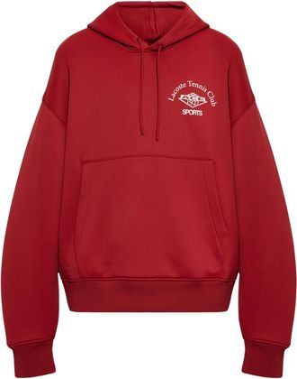 Lacoste Oversized Print-Kapuzenpullover im Runway-Stil - - Sweatshirts & Hoodies - Herren - Rot - L