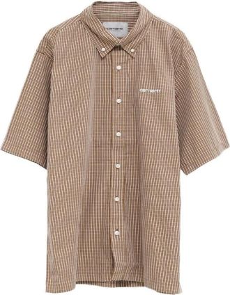 Carhartt Work in Progress Homme, Chemises, Brun, Taille: M Groff Check Short-Sleeve Shirt