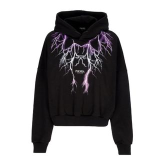 Phobia Archive Femme, Sweatshirts et sweats &agrave; capuche, Noir, Taille: 42 FR Lightning Crop Sweat &agrave; capuche