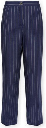 Elena Miro Femme, Pantalons, Bleu, Taille: 40 FR Pantalon à fines rayures