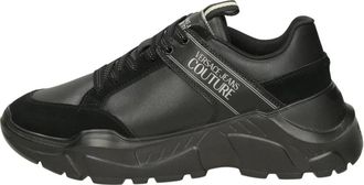 Versace Jeans Couture Homme, Chaussures, Noir, Taille: 40 EU Baskets basses en cuir avec semelle amovible