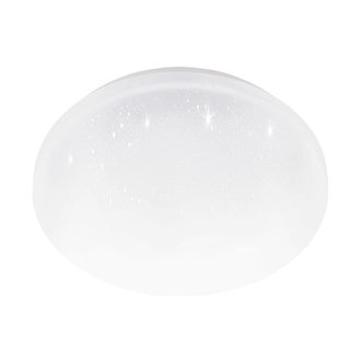 Eglo LED Deckenleuchte Pogliola-S, &Oslash; 26 cm, 1 flammige Wandlampe, Kristalleffekt Deckenlampe aus Stahl und Kunststoff in Wei&szlig;, Wohnzimmerlampe, K&uuml;chenlampe