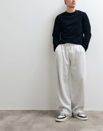 Abercrombie & Fitch pantalon de jogging ultra ample gris clair