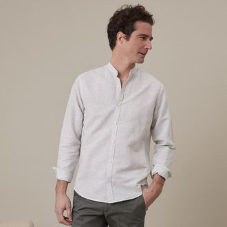 Bexley Elibert - Chemise homme vert tilleul et blanc