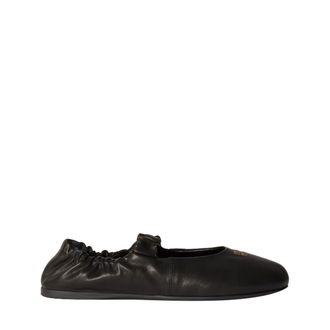Miu Miu Ruched Leather Ballerinas