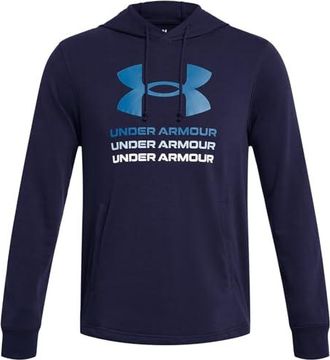 Under Armour Rival Terry Graphic Hoodie, Sweat-shirt pour homme, bleu, L