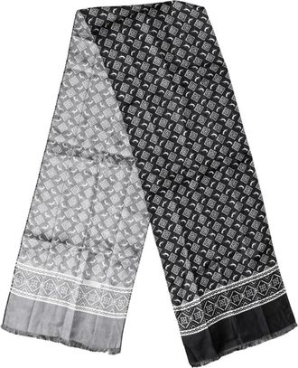 Dolce & Gabbana Homme, Accessoires, Multicolore, Taille: ONE Size Foulard &Eacute;charpe en Soie avec Franges et Motif Oiseaux