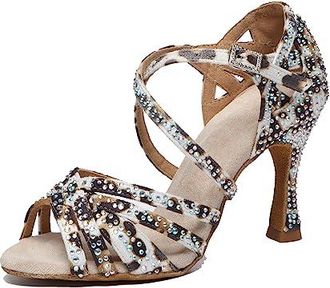 Minitoo Chaussures de danse latine pour femme - Sexy - Pour mariage, L577 Leopard Talon 9 cm, 39 EU