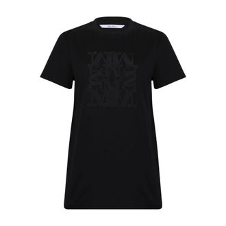 Max Mara Bravo T-Shirt mit Logo-Stickerei - - Tops - Damen - Schwarzk - S