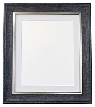 Frames by Post Scandi Vintage-Bilderrahmen, Charcoal Grey with Light Grey Mount, 24 x 20 Image Size 20 x 16 Inch