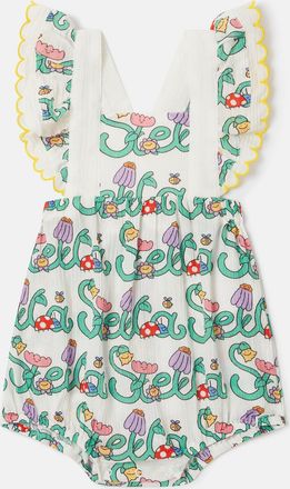 Stella McCartney Stella Vine Print Romper, Woman, Ivory/Multicolour, Size: 12m