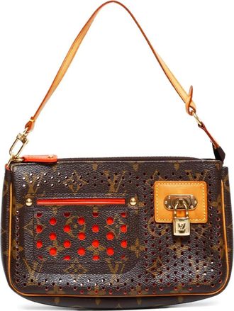 Louis Vuitton sac porté épaule monogrammé à design perforé (2008) - Marron