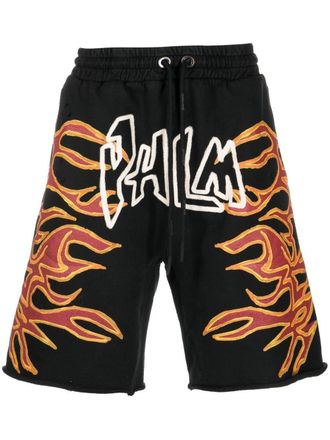 Palm Angels Shorts mit Graffiti-Print - Schwarz