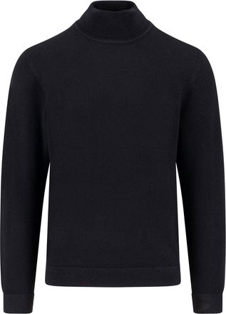 Fynch-Hatton Herren Rollkragenpullover - Wolle, fein gestrickt, unifarben, gerade Passform Black / 4XL