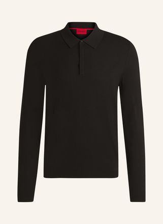 HUGO BOSS Hugo Strick-Poloshirt San Pippo Slim Fit schwarz
