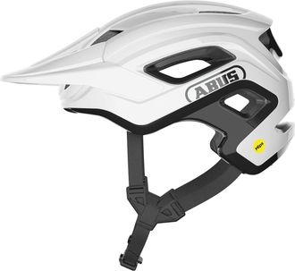 ABUS MTB-Helm Cliffhanger MIPS - Fahrradhelm f&uuml;r anspruchsvolle Trails - mit Aufprallschutz und gro&szlig;en L&uuml;ftungs&ouml;ffnungen - Damen Herren - Wei&szlig; Gl&auml;nzend, Gr