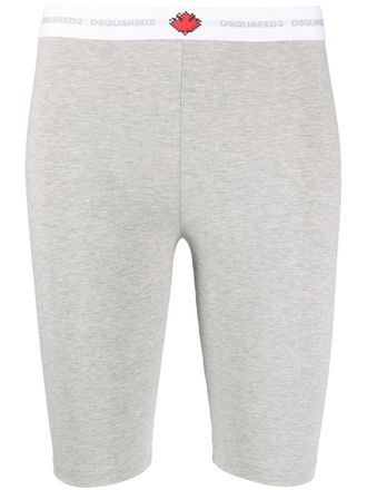 Dsquared2 short en coton avec ceinture &agrave; logo - Gris