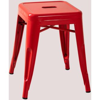 Sklum Pack de 4 tabourets bas 45 cm empilables en acier Lix SKLUM Rouge
