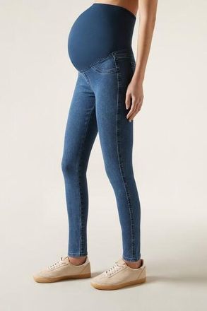 Calzedonia Schwangerschafts-leggings Aus Denim Blau
